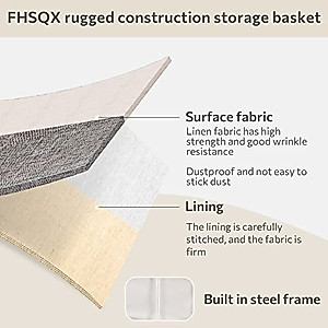 Storage Baskets for Shelves with Metal Frame- Closet Storage bins for Organization Collapsible Rectangle Line Fabric Organizing Boxes with Handles Cubes (16x12x8 inches(2 pack), Gray)