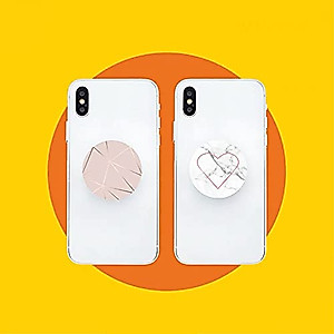 Cell Phone Stand Finger Holder - Pink Heart Rose Gold White Marble (3 Pack)