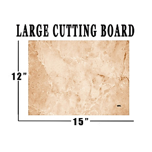 Tan Brown Textured Marble Art Kitchen Glass Cutting Board Modern Decorative Gift Abstract Wavy Contrast Design