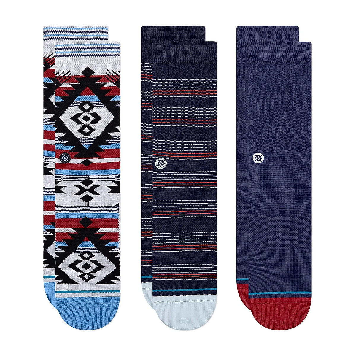 Stance Crew Mirage Socks [3 Pack] (Medium, Navy)