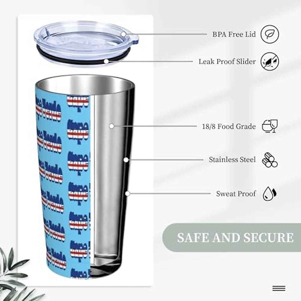 VKKOEWL Cape Verde Cape Verdean Flag Stainless Steel Insulated Tumbler 20 Oz Travel Water Bottle Coffee Mug Drink Cup With Lid Straw