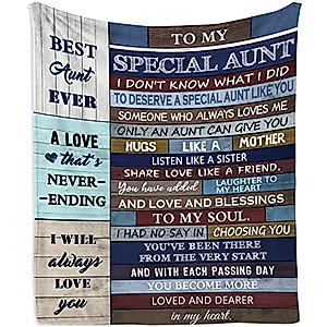 Mubpean Aunt Gifts Blanket 60"x50", Aunt Gifts from Niece, Gifts for Aunt, Best Aunt Ever Gifts, Gifts for Aunts from Niece, Aunt Gifts from Nephew, Aunt Birthday Gift, Auntie Gifts from Niece/Nephew