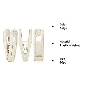 TOFIIGREM Velvet Hanger Clips for Velvet Hangers - 20 PCS Beige Non-Slip Velvet Clip for Pants Suit Skirt Hanger, Strong Velvet Clips Fit for Ivory Velvet Hangers
