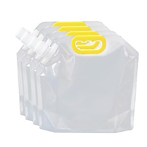 AUGEN Reusable Food Container Storage Bags, Airtight Moisture-Smell Proof Sealed Bags, Portable Transparent Dry Storage Bag With Lids For Grain Flour Juice (Pack of 4-2.5L)