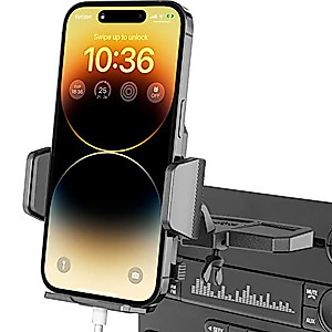 APPS2Car Sturdy CD Slot Phone Mount with One Hand Operation Design, Hands-Free Car Phone Holder Universally Compatible with All iPhone & Android Cell Phones, for Smartphone Mobile