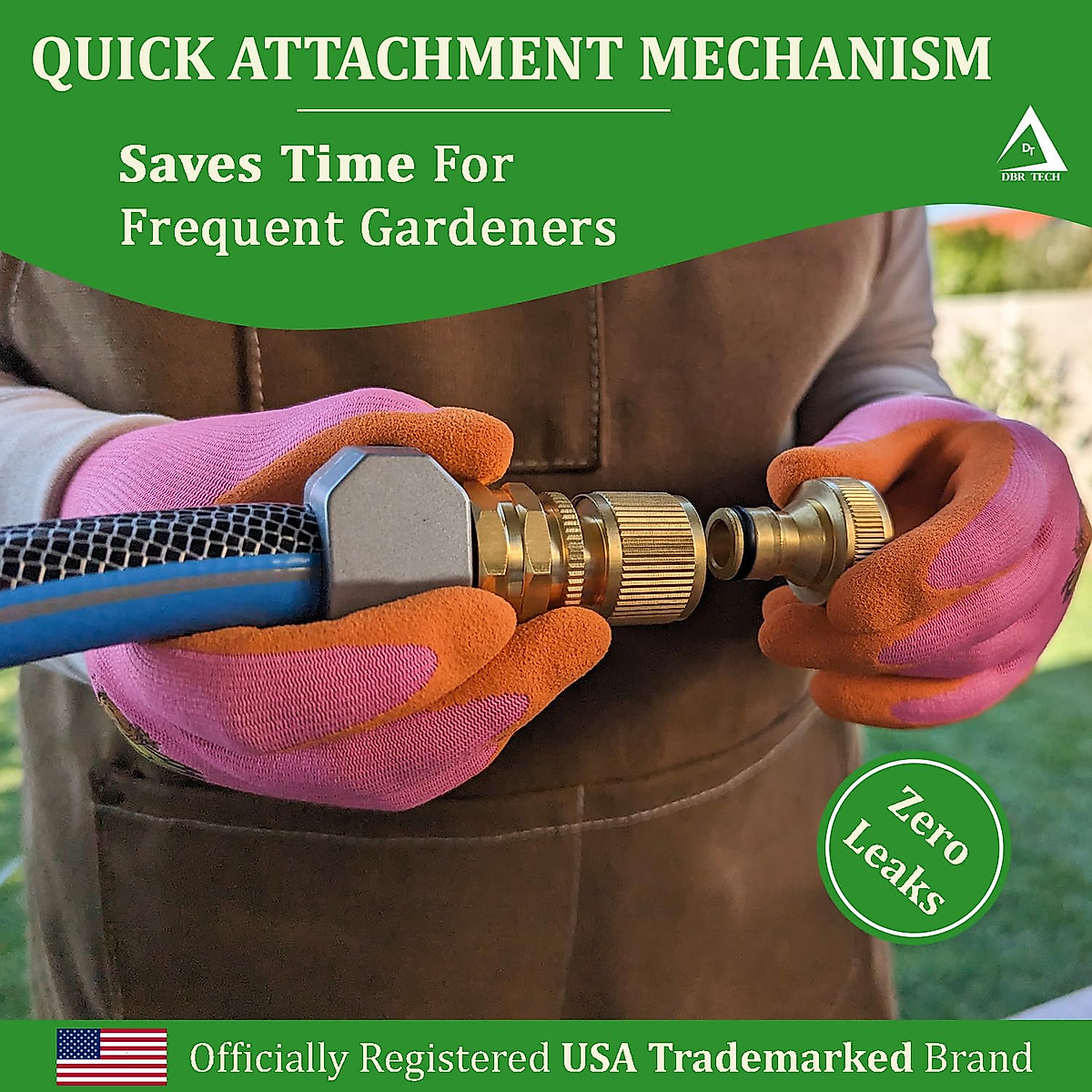 Heavy Duty Water Hose Quick Connect Fittings (Premium Brass for Superior Durability), Quick Release Hose Connector, Fit for 3/4" Gardening Hoses, Garden Hose Quick Disconnect Set, 4 Pack, ET