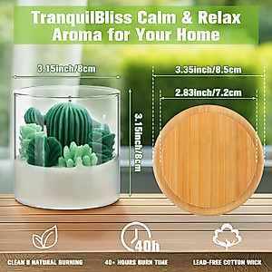 Tondiamo Succulent Cactus Candles Gift, 3.15 inch Scented Decorative Cactus Candles Terrarium Plant Candles Votive Candles for House Warming Wedding Baby Shower Spa Home Decoration Christmas Gifts