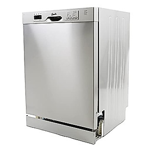 Avanti DWF24V3S Dishwasher 24-Inch Built in with 3 Wash Options and Automatic Cycles, Stainless Steel Construction with Electronic Control LED Display, Low Noise Rating, 57 dBA, Metallic