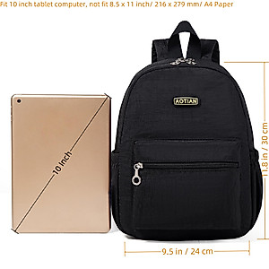 AOTIAN Lightweight Durable Travel Hiking Women and Girls Small Backpack Daypack 7 Liters Black