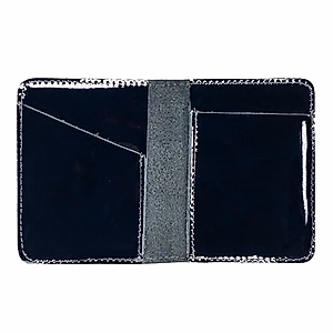 Hide & Drink, Bifold Wallet, Slim Card Holder, Minimalist Traveler Wallet, Vintage Front Pocket Wallet, Full Grain Leather, Handmade, Obsidian