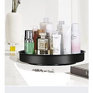 Kitchen Lazy Susan Turntable Organizer for Cabinet and Table Top Storage with Rotating Spice Organizer Countertop Pantry and Refrigerator & Drawer Organization Container (9" 12" inch) 2piece，Black.