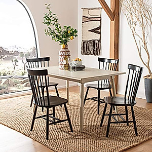 Safavieh American Homes Collection Parker Country Farmhouse Wood Black Spindle Side Chair (Set of 2)