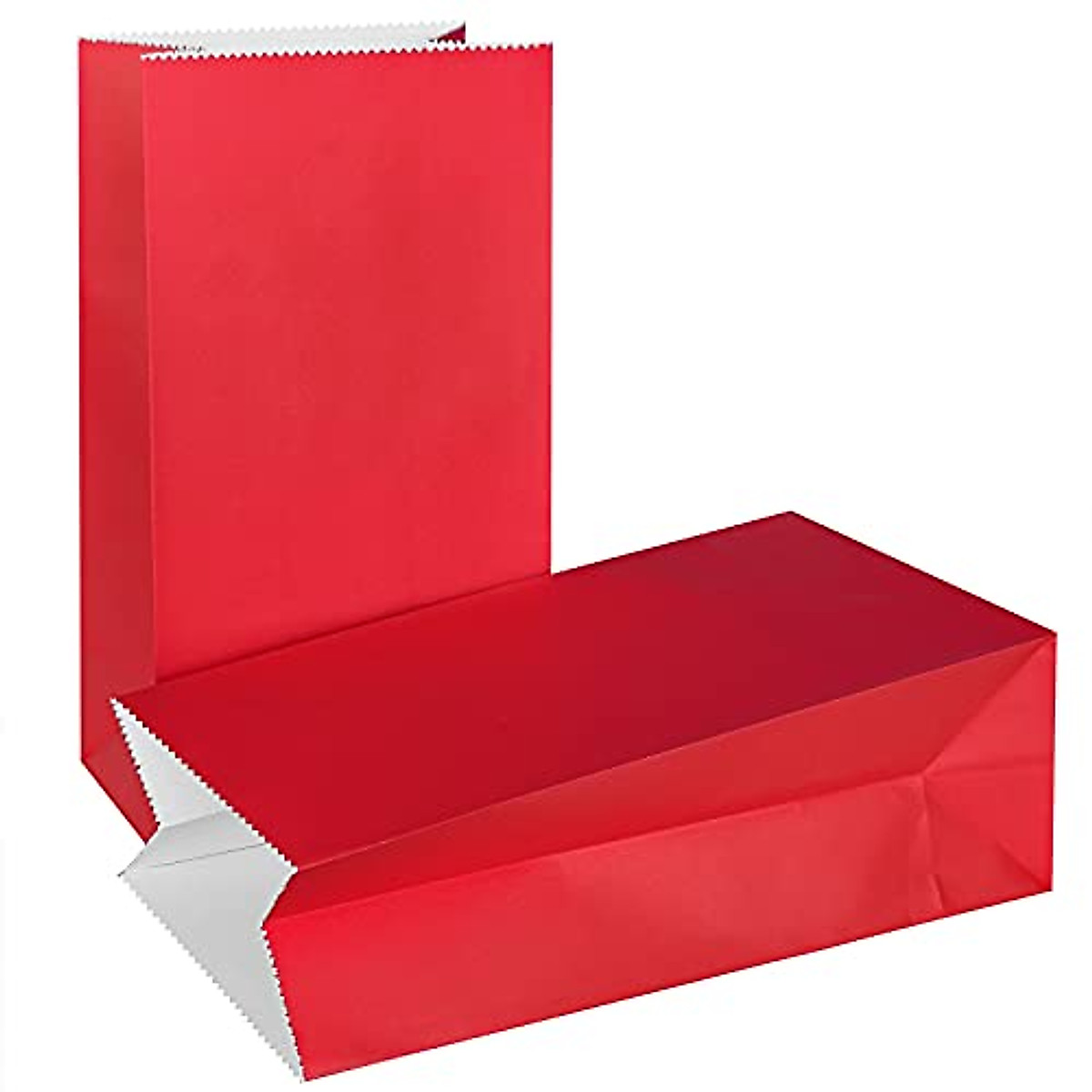 KEYYOOMY 50 CT Red Paper Party Favor Bags Biodegradable Kraft Paper Bags Paper Lunch Bags