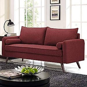 LifeStyle Solutions Calgary Sofa, 70.1" W x 32.3" D x 32.3" H, Burgundy