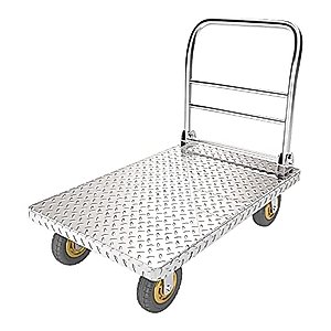 Generic Flatbed Hand Cart Folding Platform Truck Steel Chassis and Handle Moving Push Hand Truck for Warehouse Basements Rolling Flatbed Cart Easy Transport Heavy Duty Flatbed Cart (Size : 75 Mute f