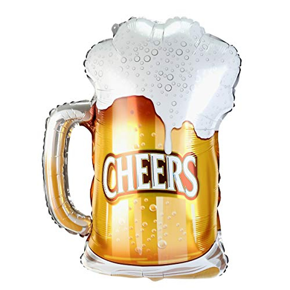 BinaryABC Beer Mug Cheers Foil Balloons,Valentine Wedding Birthday Party Decorations,2Pcs