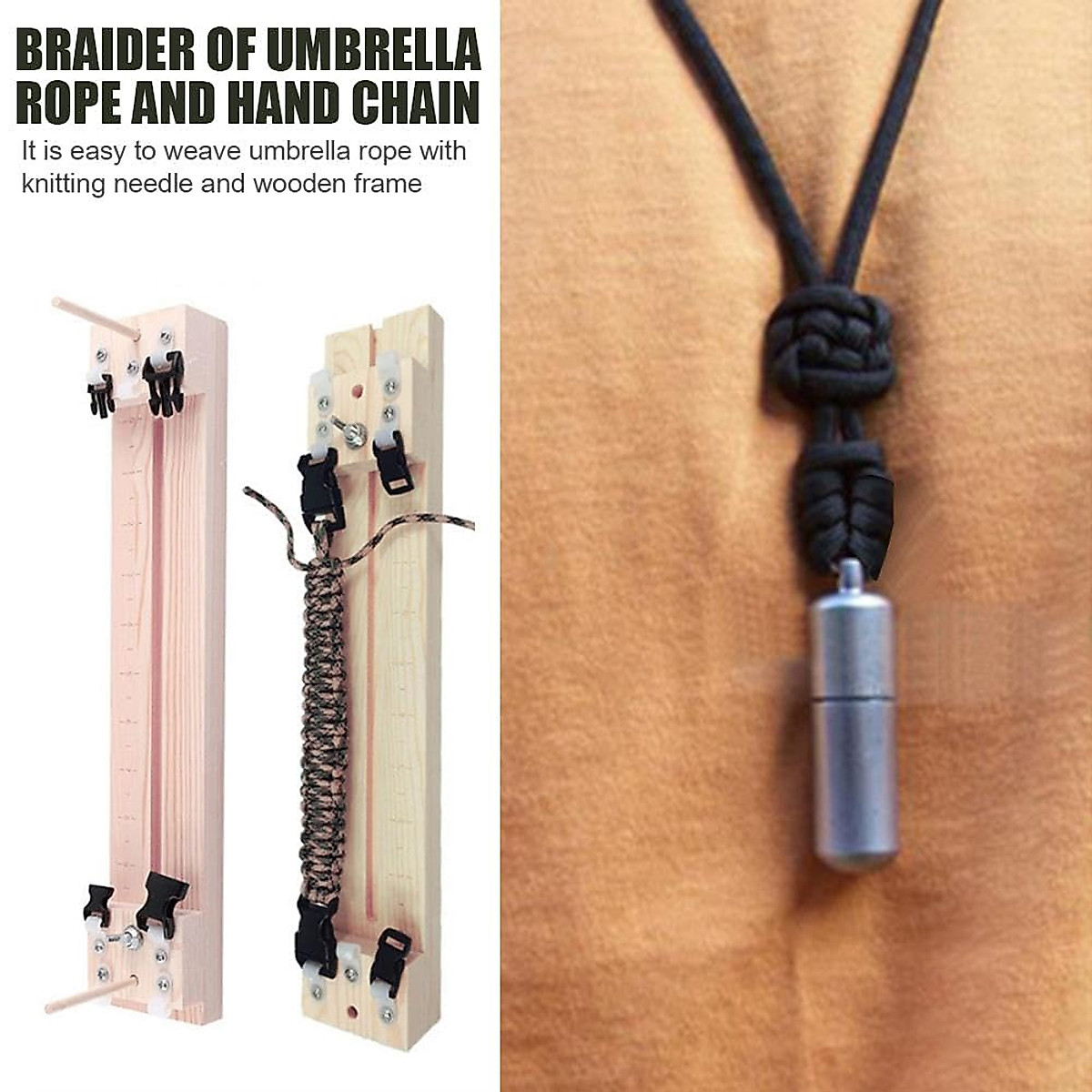 LONGSHENGDA Adjustable DIY Wood Paracord Jig Bracelet Maker Wristband Knitting Braided Tools