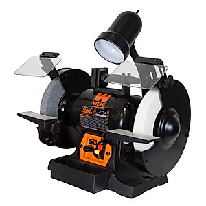 WEN BG4280 5-Amp 8-Inch Variable Speed Bench Grinder with Flexible Work Light, Black,orange