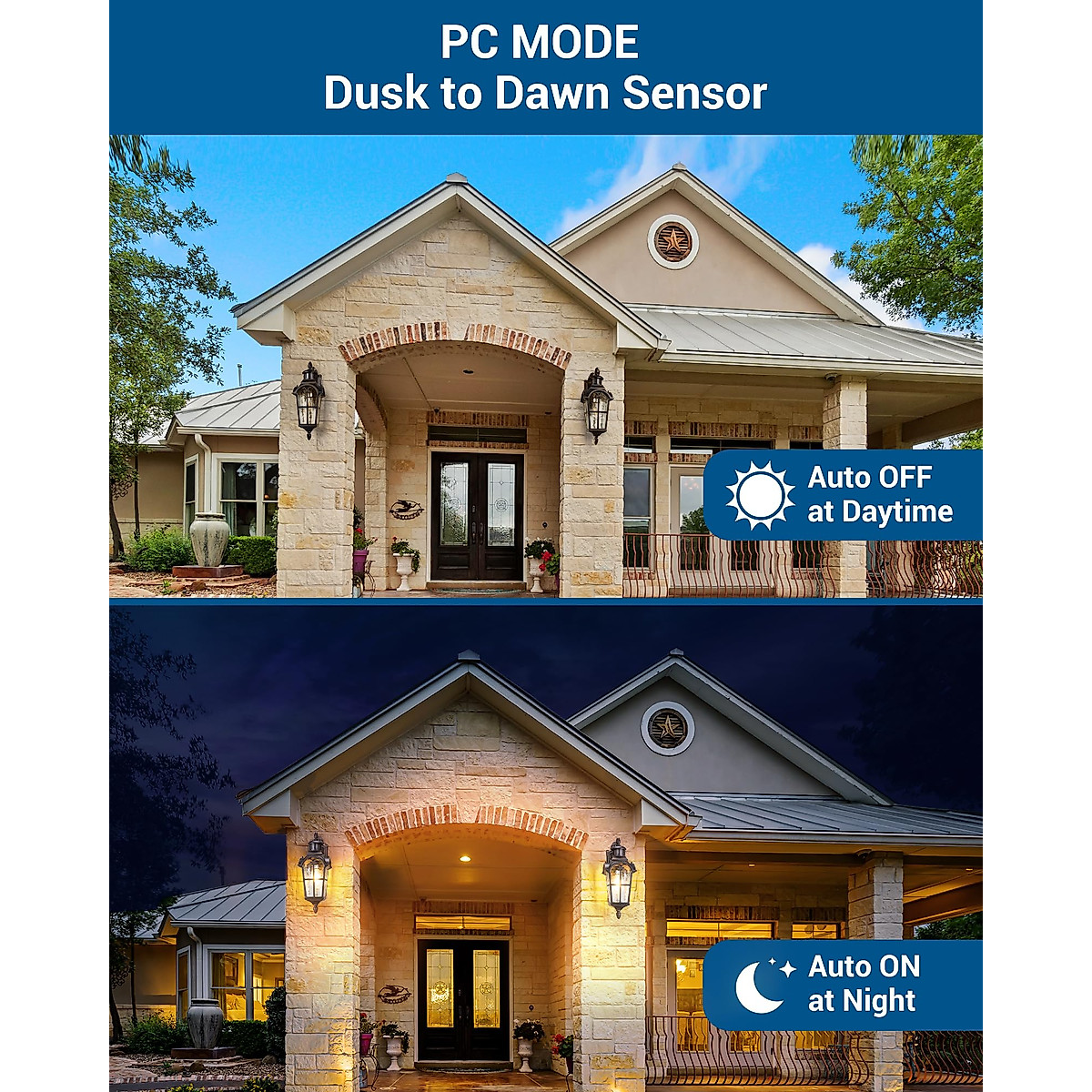 DEWENWILS Motion Sensor Outdoor Wall Lights Dusk to Dawn Exterior Light Fixture Wall Mount, Outdoor Porch Light with Water Ripple Glass, Wall Sconce Lantern for House Garage Patio