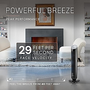 Lasko Ascend 36" Tower Fans for Home, 29 ft/s Airflow, Quiet 29dB on Low, 90° Oscillation, 12 Hour Timer, Air Filter for Hair & Dust, Remote, Black, OST100