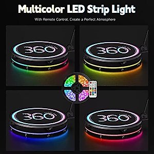 360 Photo Booth Machine for Parties - 5 People to Stand on (39.4"+Flight Case) Software APP Control, Free Customize Logo, JIYANG Automatic Slow Motion Rotating 360 Video Camera Booth Selfie Platform