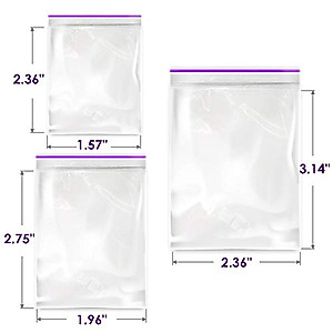 300 Pcs Small Bags for Jewelry - 2 Mil Clear Reclosable Poly Zipper Bags Sizes 1.5" x 2.3", 2" x 2.7", 2.4" x 3" for Pills, Vitamins