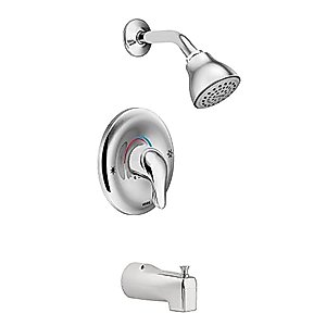 Moen Chateau Chrome Single Handle Posi-Temp Tub and Shower Faucet, Valve Included, L2353