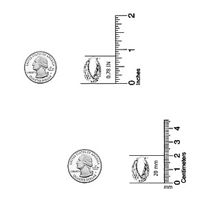 925 Sterling Silver Hoop Earrings | 925 Silver Filigree Hoops Earring | Small Round Hoops for Women - 20mm