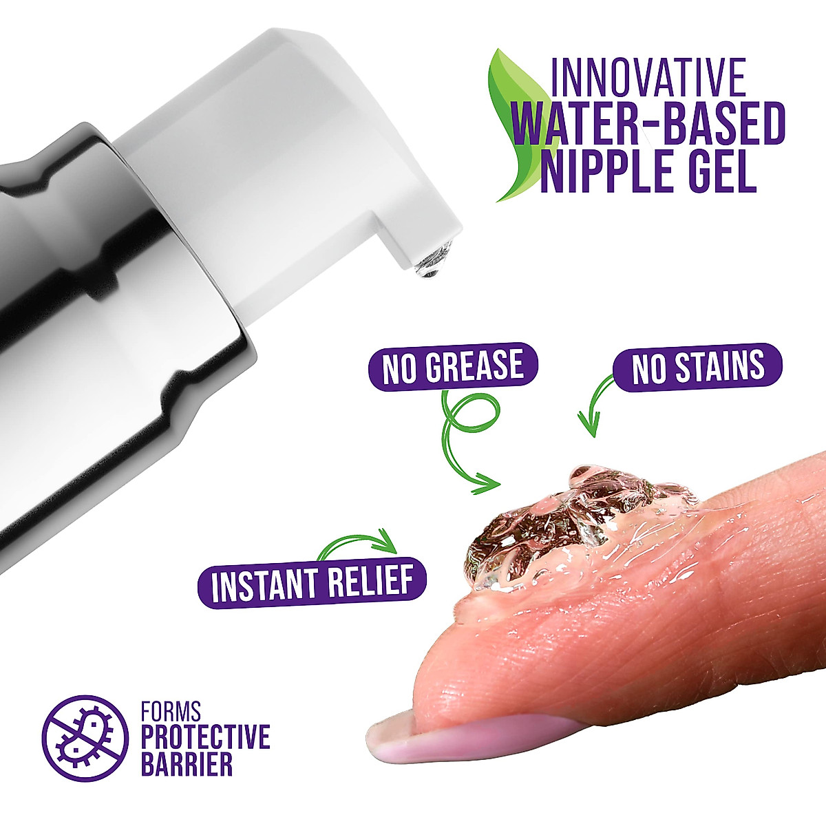 Dr. Nice's Nipple Cream for Breastfeeding - Instant Soothing and Cooling Relief for Sore Nipples | All Natural Water-Based Clear Gel | Safe for Mom & Baby - (0.34 Fl. Oz)