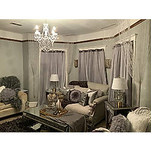 Lush Decor Sheer Grommet Curtains Panel with Insulated Blackout Lining, Room Darkening Window Curtain Set (Pair), 38"W x 84"L, Wheat