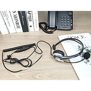 Callez Corded RJ9 Telephone Headset Mono with Noise Canceling Mic Compatible with ShoreTel 230 420 480 Polycom VVX310 VVX311 VVX410 VVX411 Avaya 1408 1416 5410 NEC Nortel Office Landline Deskphones