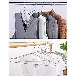 Qualsen Clothes Hangers 20 Pack Stainless Steel Strong Metal Wire Coat Hangers Suit Hangers for Home Hotel and Clothes Store 16.5 Inch/42 cm