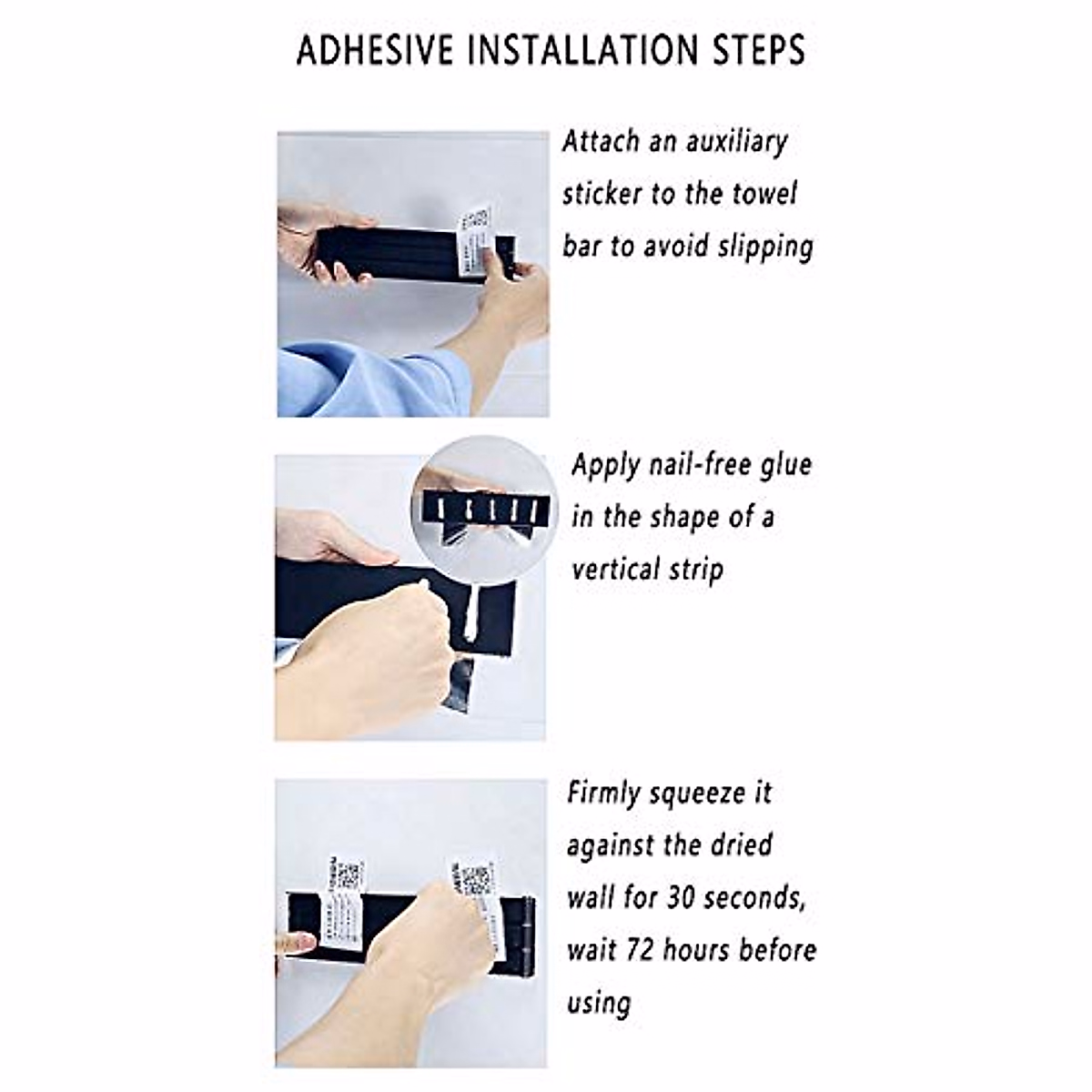 YEAVS Swing Towel Holder Rack Matte Black, Wall Mounted Towel Bar Swivel with 3-Arm for Bathroom Kitchen Storage