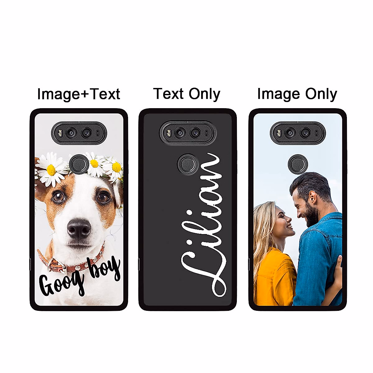 WOWTIFY Custom Phone Case for LG V20, Personalized Photo Phone Cases Customized Gift for Birthday Xmas Valentines Friends Her Him, Protective Huawei P30 Black Case