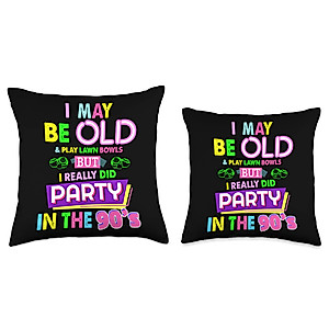 Lawn Bowls Outfit Idea For Women & Funny 90s Lawn Bowling Throw Pillow