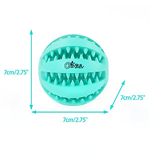 CHIWAVA 2 Pack 2.75" Rubber Teething Dog Toy Dental Balls Food Treat Feeder Chew Ball for Large Dogs