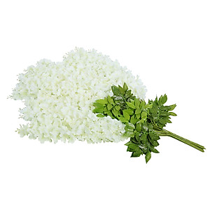 U'Artlines 12 Pack(Total 43.2 Feet) Artificial Fake Wisteria Vine Rattan Hanging Garland Silk Flowers String Home Party Wedding Decor (12, White)