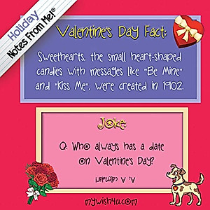 Notes From Me! 50 Tear-Off Lunch Box Notes for Kids, Valentine’s Facts & Funnies, Fun & Educational, Inspirational, Motivational, Thinking of You, Back to School Essential, Ages 8+