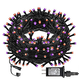Dazzle Bright 240 LED Halloween String Lights, 78 FT Connectable Waterproof Fairy Lights with 8 Modes for Indoor Outdoor Party Yard Garden Christmas Decorations (Purple & Orange)