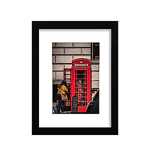 PWTAKO 11x14 Picture Frame Set of 6, Display Pictures 8x10 with Mat or 11x14 Without Mat for Wall Mounting,Black