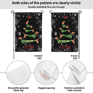 Christmas Garden Flag For Outdoor Christmas Decorations Dachshund Christmas Flag, Dachshund Christmas Garden Flag 12x18 Double Sided, Christmas Flag, Christmas Yard Flag, Merry Christmas Garden Flag For Party