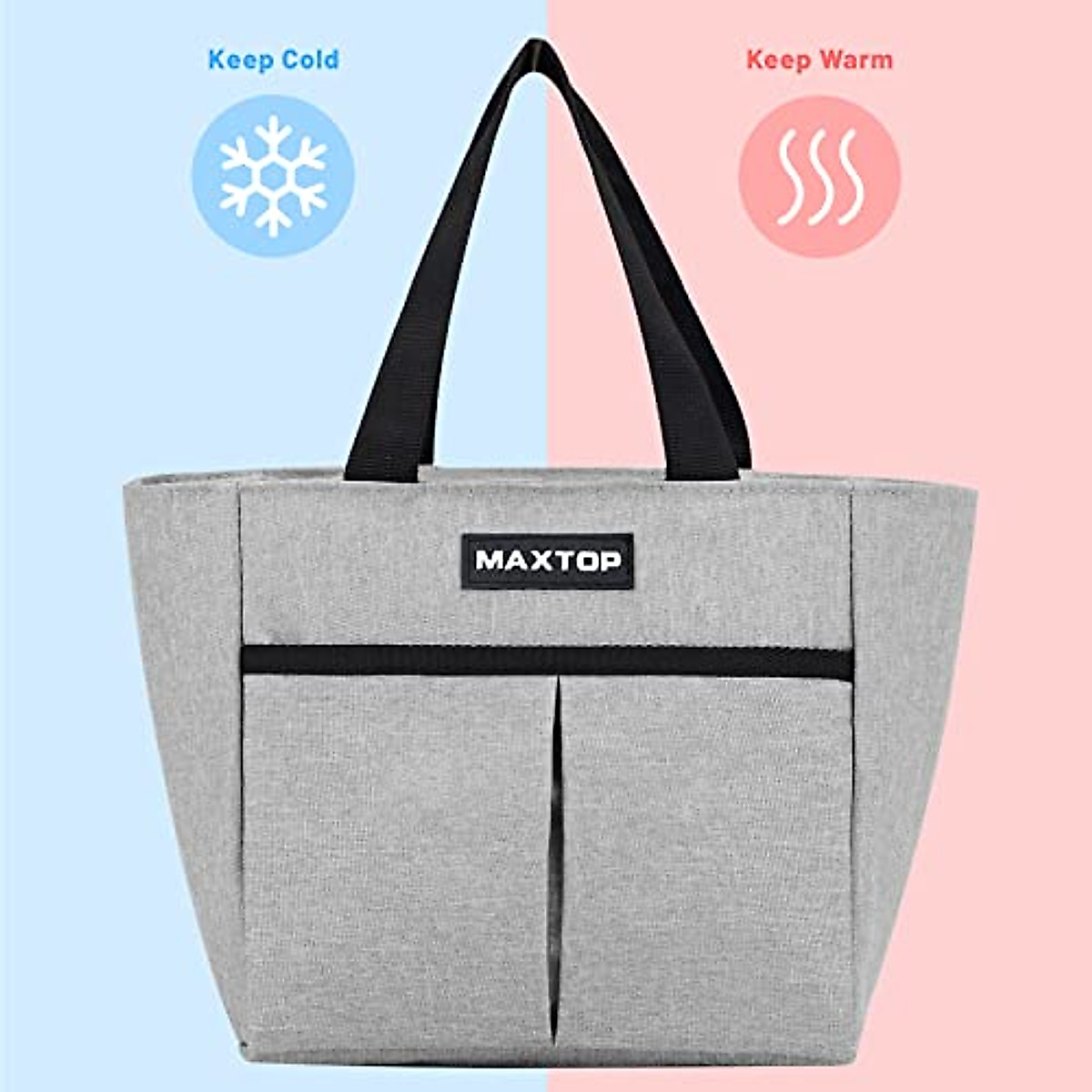 MAXTOP Lunch Bags for Women,Insulated Thermal Lunch Tote Bag,Lunch Box with Front Pocket for Office Work Picnic Shopping