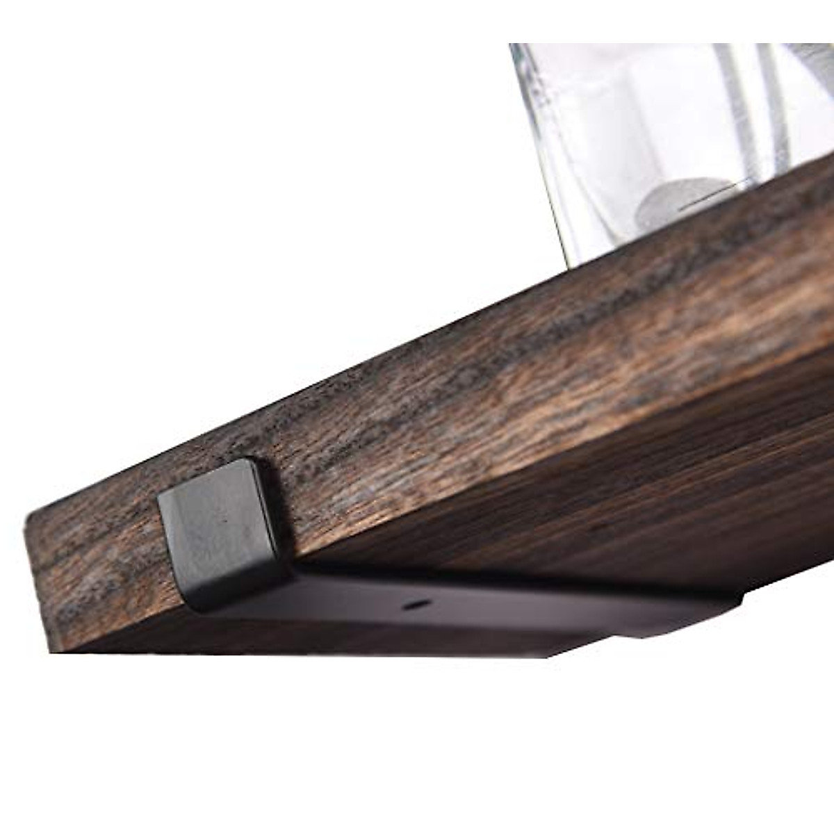 HXSWY Rustic Wood Floating Shelves for Wall Farmhouse Wooden Wall Shelf for Bathroom Kitchen Bedroom Living Room Set of 4 Dark Brown