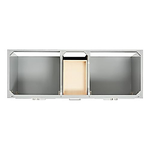 ARIEL Stafford 60" Grey Bathroom Vanity Base Cabinet, Double Sink Configuration, 4 Soft Closing Doors, 6 Full Extension Dovetail Drawers, Brushed Nickel