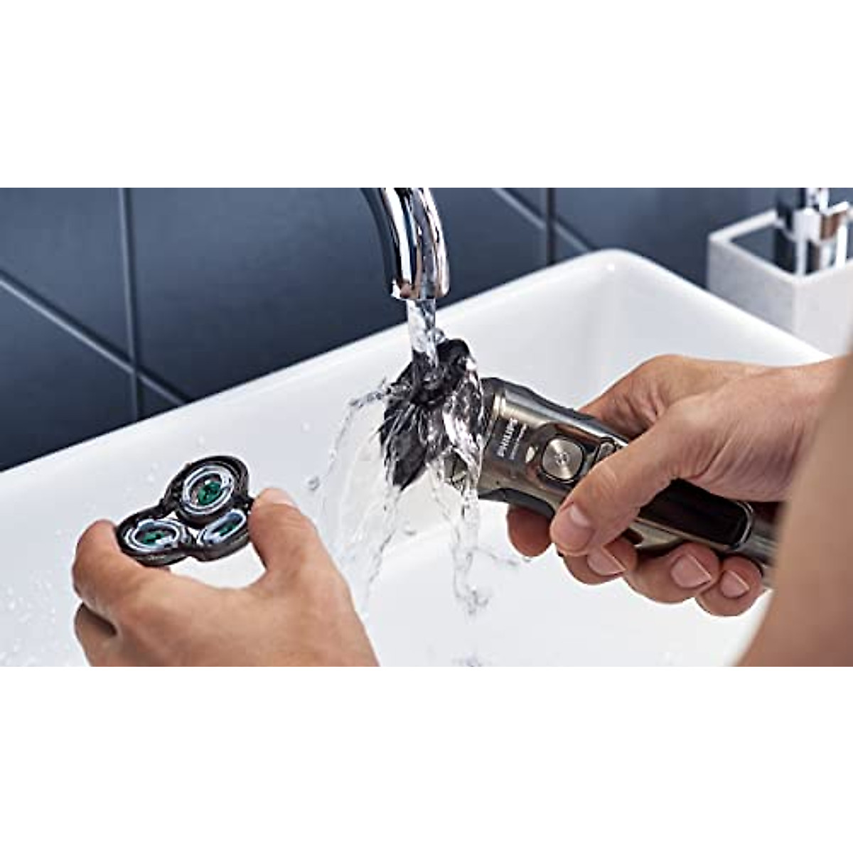 Philips Norelco Shaver 9000 Prestige, Rechargeable Wet or Dry Electric Shaver with Trimmer Attachment and Premium Case, SP9820/87