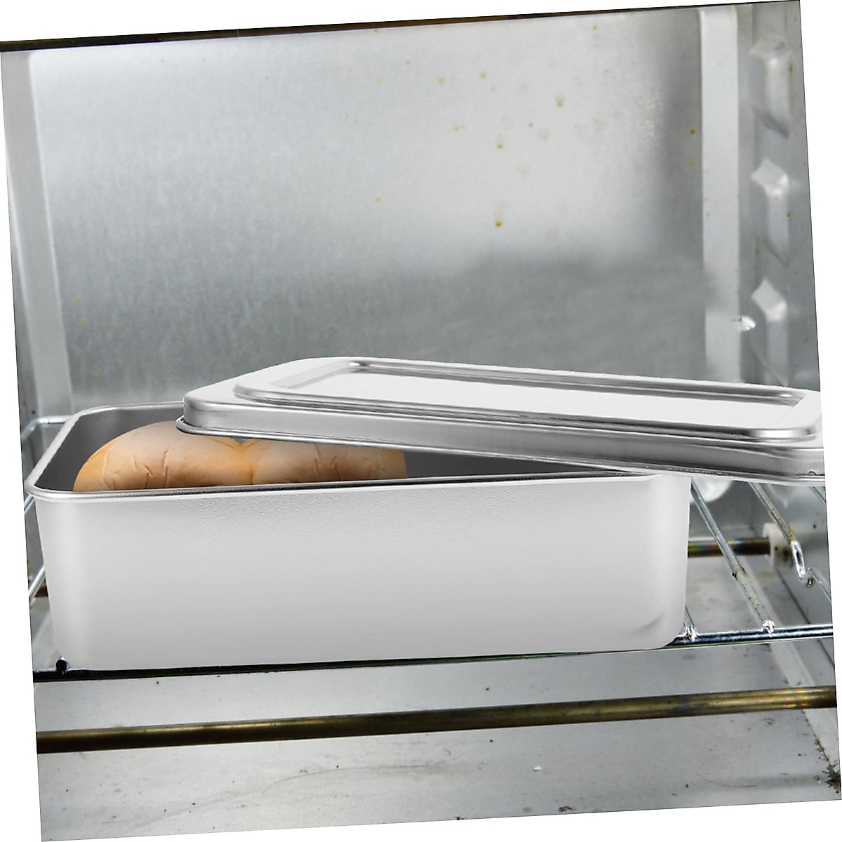GOOHOCHY Stainless Steel Cake Baking Box with Lid Versatile Bread Baking Pan for Cakes and Bread and Easy to Clean Bakeware
