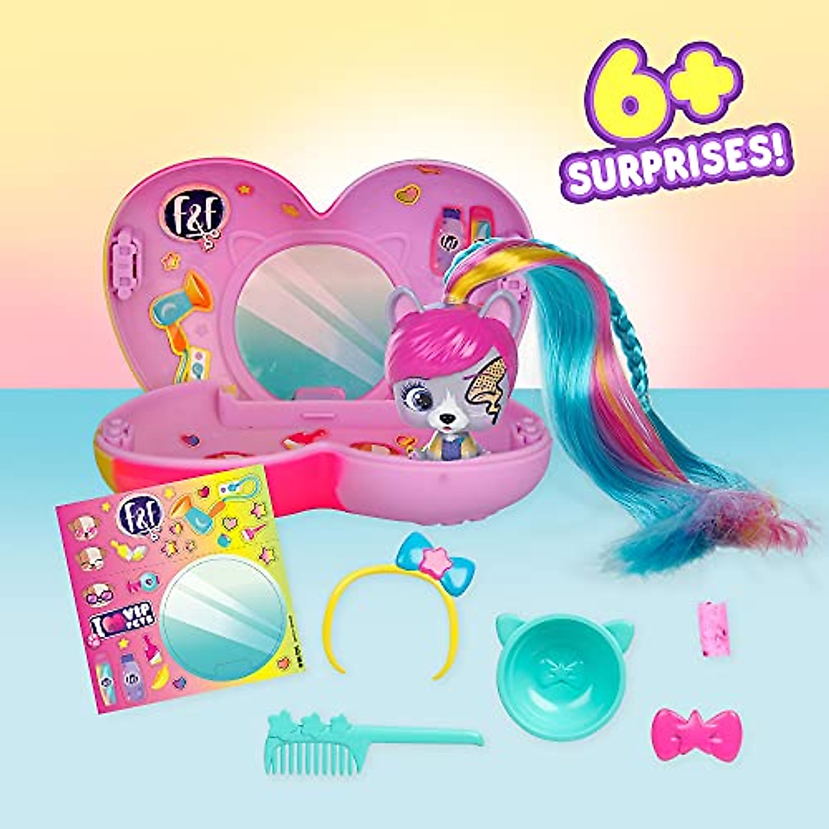IMC Toys VIP Pets Mini Fans Color Boost S2 2-Pack - Includes 6+ Surprise Accessories| Kids Age 3+