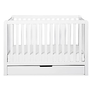 Carter's by DaVinci Colby 4-in-1 Convertible Crib with Trundle Drawer in White, Greenguard Gold Certified, Undercrib Storage