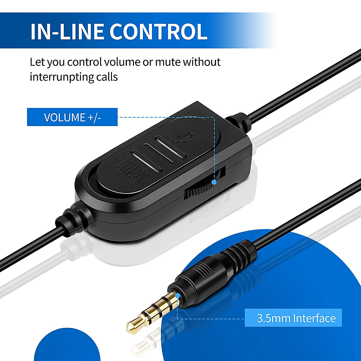 FNSHIP 3.5mm Port Wired Gaming Studying Headset for Kids Stereo bass-Isolated Headphones with mic Volume Control Compatible for PS4 PS5 New X-Box One PSP PC Laptop Tablet PC Phone,Black