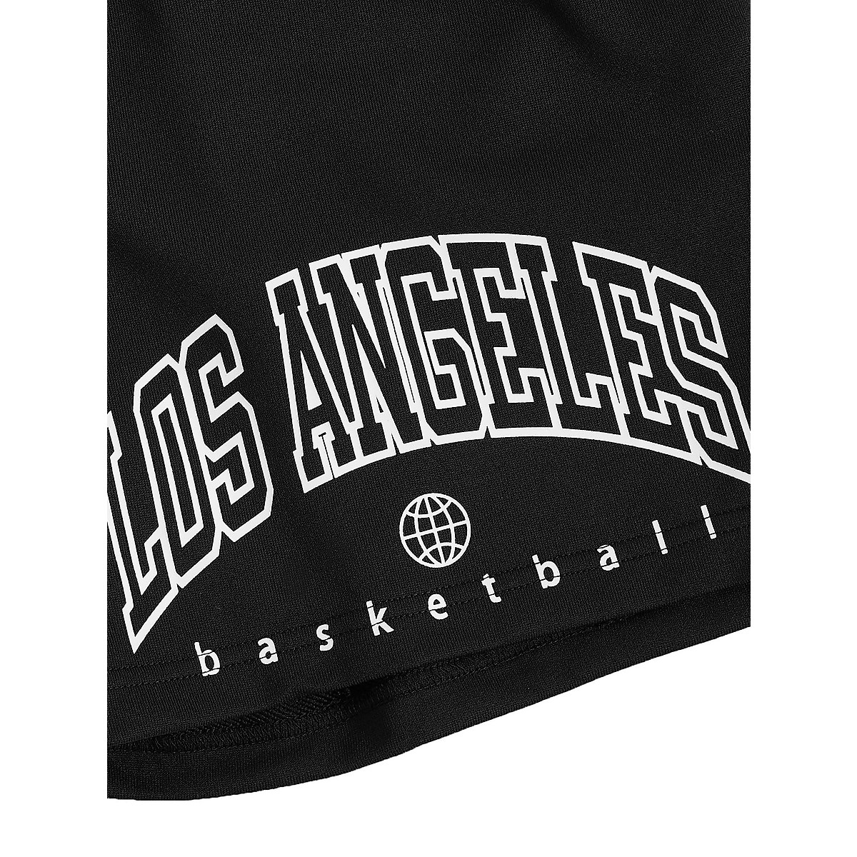 GORGLITTER Men's Graphic Cool Shorts Drippy Workout Designer Shorts Streetwear with Pockets Los Angeles Print Black Medium